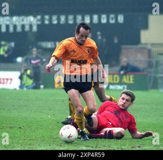 Wolverhampton Wanderers v Oxford United at Molineux 21/4/90 Steve Bull ...