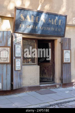 Historic Jewish shopfront in Kazimierz, Krakow, Poland, showcasing ...