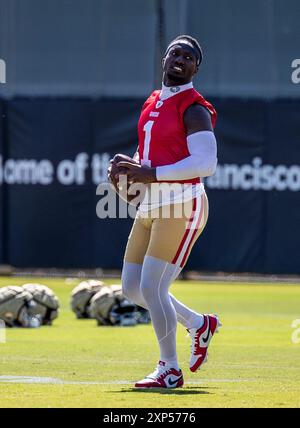 San Francisco 49ers' Deebo Samuel warms up before the NFL Super Bowl 54 ...