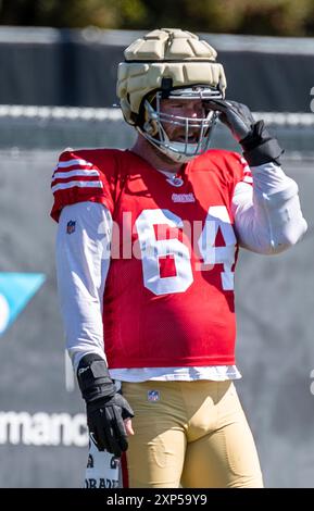 San Francisco 49ers offensive lineman Connor Colby speaks to the media ...
