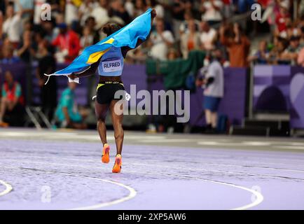 Julien Alfred of Saint Lucia celebrates after winning the Diamond ...