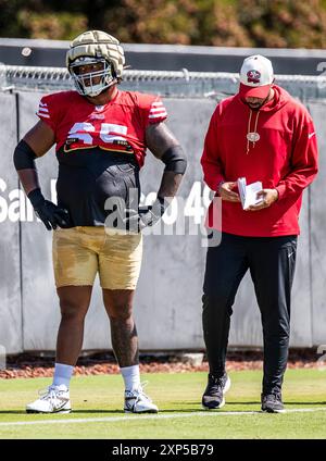 San Francisco 49ers offensive lineman Connor Colby speaks to the media ...