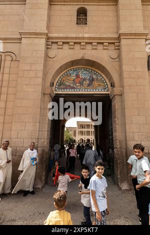 Al-Muharraq monastery, Holy Virgin Mary, Interior of old monastery fort ...