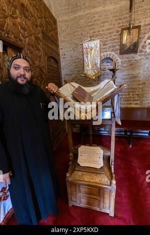 Al-Muharraq monastery, Holy Virgin Mary, Interior of old monastery fort ...
