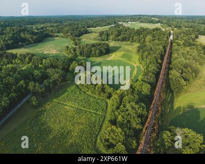 tulip train trestle bridge tracks indiana Stock Photo - Alamy