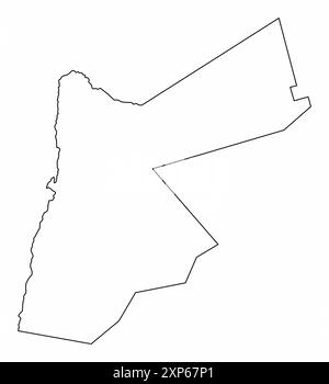 Stylized outline map of Jordan with national flag icon. Flag color map of Jordan vector ...