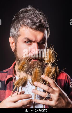 Beard bristled. Male prickly stubble concept. The prickly bristle ...