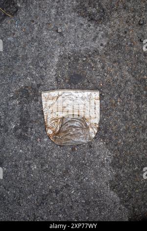 Crumpled and rusty tin can on white background Stock Photo - Alamy