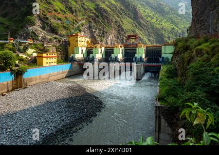 July25th2024, Himachal Pradesh, India. The Chamera-II hydroelectric ...