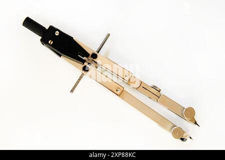 Compass in perspective on white background Stock Photo - Alamy