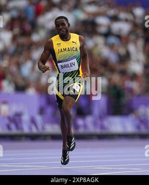 August 04 2024: Sean Bailey (Jamaica) competes during the Men's 400m ...
