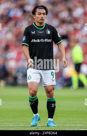 Eindhoven - Ayase Ueda of Feyenoord during the twenty first competition ...