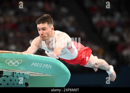 Harry Hepworth, of Britain, competes during the men's artistic ...
