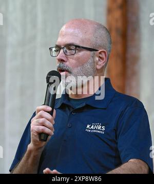 CARBONDALE, KANSAS, USA - AUGUST 3, 2024 Shawn Tiffany co owner of the ...