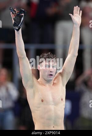 FINKE Bobby of United States celebrates with his gold medal during the ...