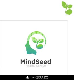 leaf mind health logo designs for medical service and care logo Stock ...
