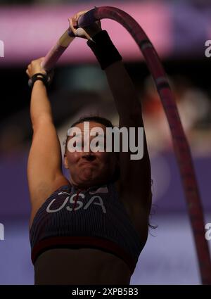 Brynn King of the United States competes in the women's pole vault ...