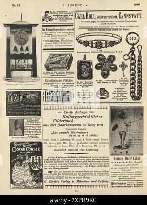 Page of old German newspaper adverts, 1890s, 19th Century, Factory ...