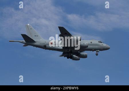 Japan. 29th July, 2024. A Kawasaki P1 Maritime patrol aircraft with the ...