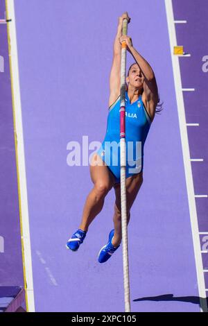 Elisa Molinarolo, of Italy, competes during the women's pole vault ...