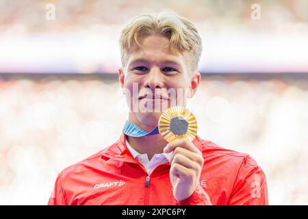 Paris, France 20240804. Markus Rooth is awarded the gold medal in ...