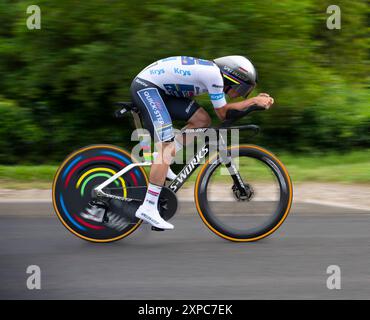 Remco Evenepoel of Soudal Quick-Step (centre. gold helmet) during the ...