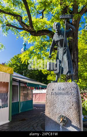 Fountain celebrating famous Bavarian folk artist Ida Schumacher Stock ...