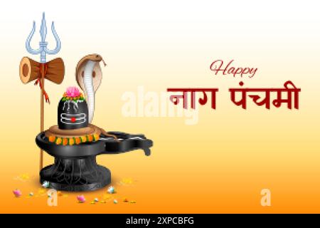 Nag snake with Shiv Linga for traditional Indian Hindu festival ...