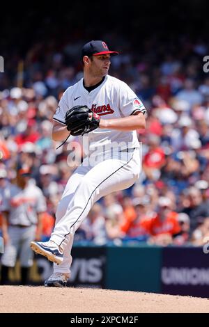Cleveland Guardians pitcher Gavin Williams delivers during the third ...