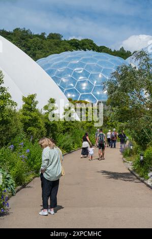 Eden Project eco-park of botanical gardens transparent biome domes ...