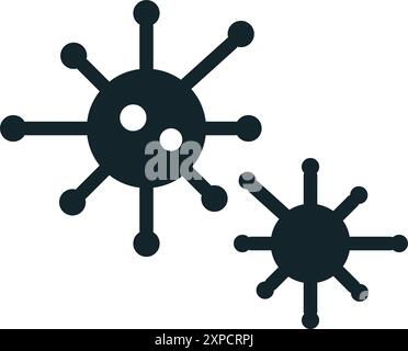 Simple icon of a virus spreading through the air, representing the ...
