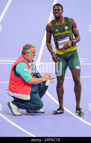 Benjamin Richardson of South Africa competing in the men’s 100m heats ...