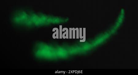 Green smoke trails, airplane condensation trails, toxic contrails ...