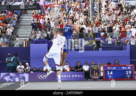 Jules Rambaut of France and Karlis Lasmanis of Latvia, 3x3 Basketball ...