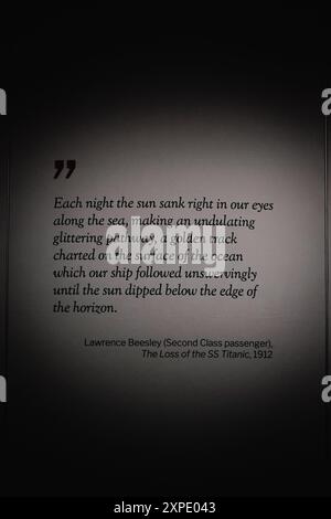 Titanic, The Human Story, Exhibition, Brisbane, Australia August 2024 ...