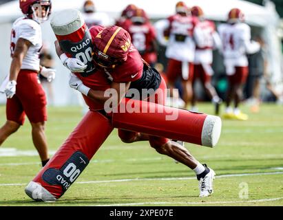 Washington Commanders linebacker Anthony Pittman (57) participating in ...