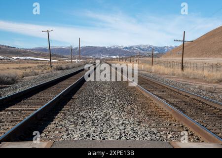Scenery off of Highway 6 Utah, showing railway track Stock Photo - Alamy
