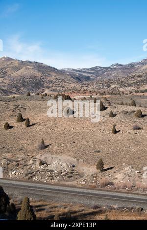 Scenery off of Highway 6 Utah, showing railway track Stock Photo - Alamy