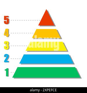 Colorful pyramid chart. Numbered steps vector. Infographic element ...