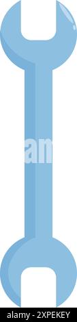 Simple blue wrench standing upright, symbolizing maintenance, repair ...