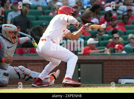 St. Louis Cardinals' Victor Scott II scores during the fifth inning of ...