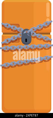 Refrigerator secured with chains and a padlock symbolizes the ...