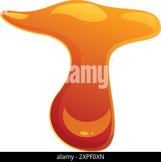 Thick, flowing, viscous caramel drip is forming the letter t. Flowing ...