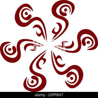Maroon color tribal design illustration. Perfect for tattoos, stickers ...