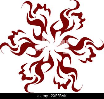 Maroon color tribal design illustration. Perfect for tattoos, stickers ...