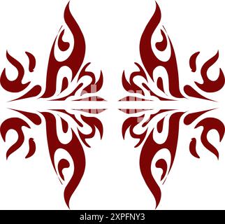 Maroon color tribal design illustration. Perfect for tattoos, stickers ...
