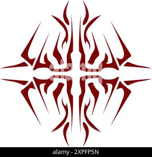 Maroon color tribal design illustration. Perfect for tattoos, stickers ...
