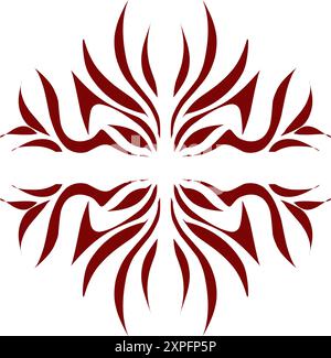 Maroon color tribal design illustration. Perfect for tattoos, stickers ...