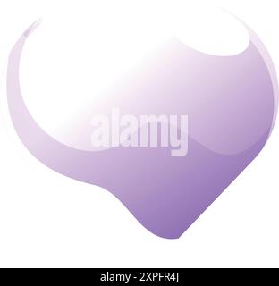 Purple heart shape is creating a smooth gradient on a white background ...