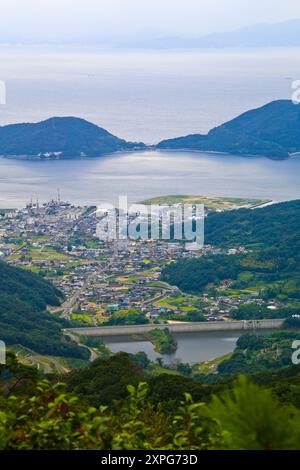 Aerial views of Kankakei valley in Shodoshima Island in Kagawa ...